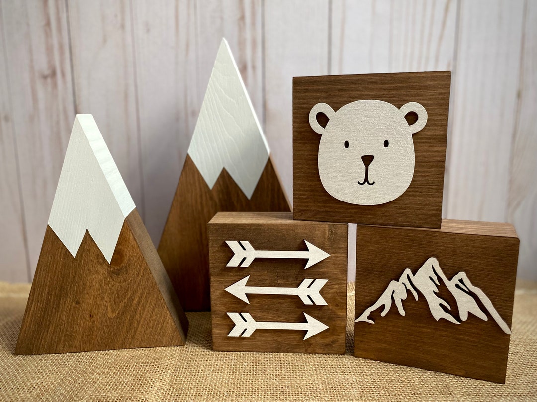 Chunky Wood Blocks - Bear Mountain Arrow Shelf Sitter - Adventure ...
