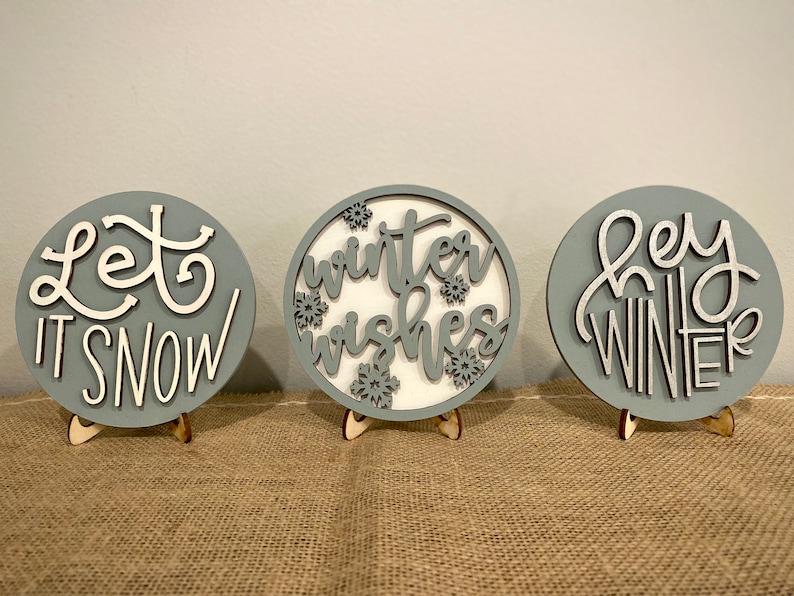 Small Round Signs Interchangeable Inserts Tiered Tray | Etsy