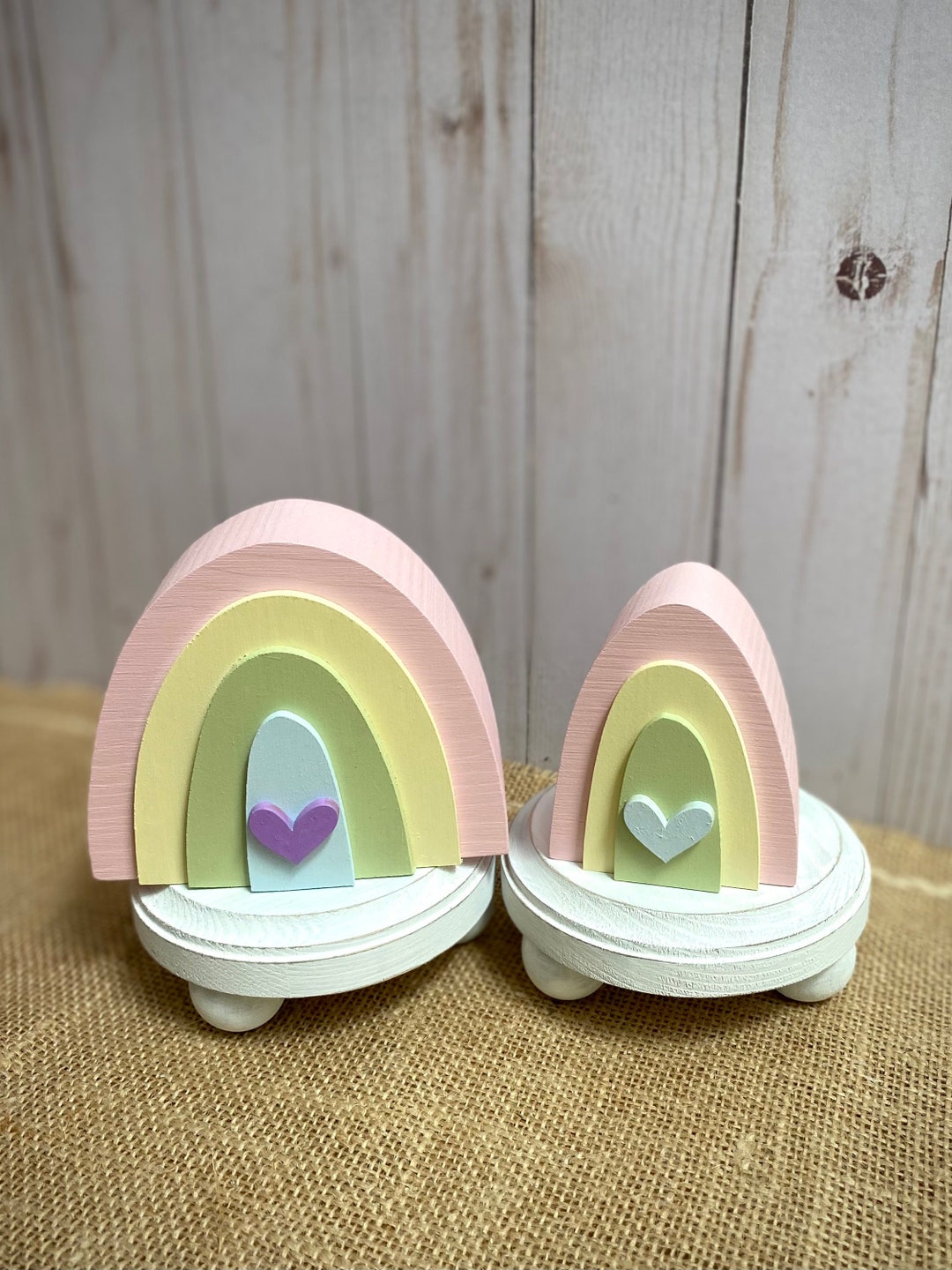 Pastel Rainbow - Chunky Wood Rainbow - Rainbow Tiered Tray Decor - 3D ...