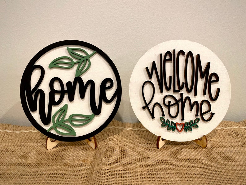 Small Round Signs Interchangeable Inserts Tiered Tray | Etsy