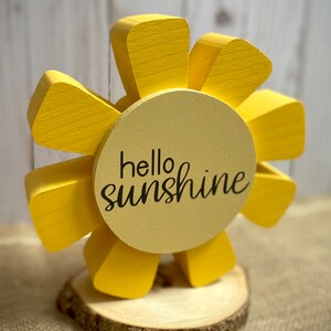 Large Wood Sun - Chunky Wooden Sun - Hello Sunshine Sign - Summer Shelf ...