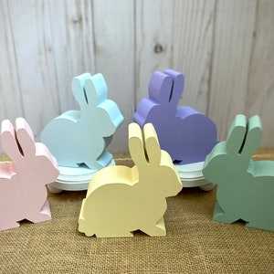 Chunky Wood Bunny - Wooden Easter Bunny Rabbit - Easter Spring Tiered ...