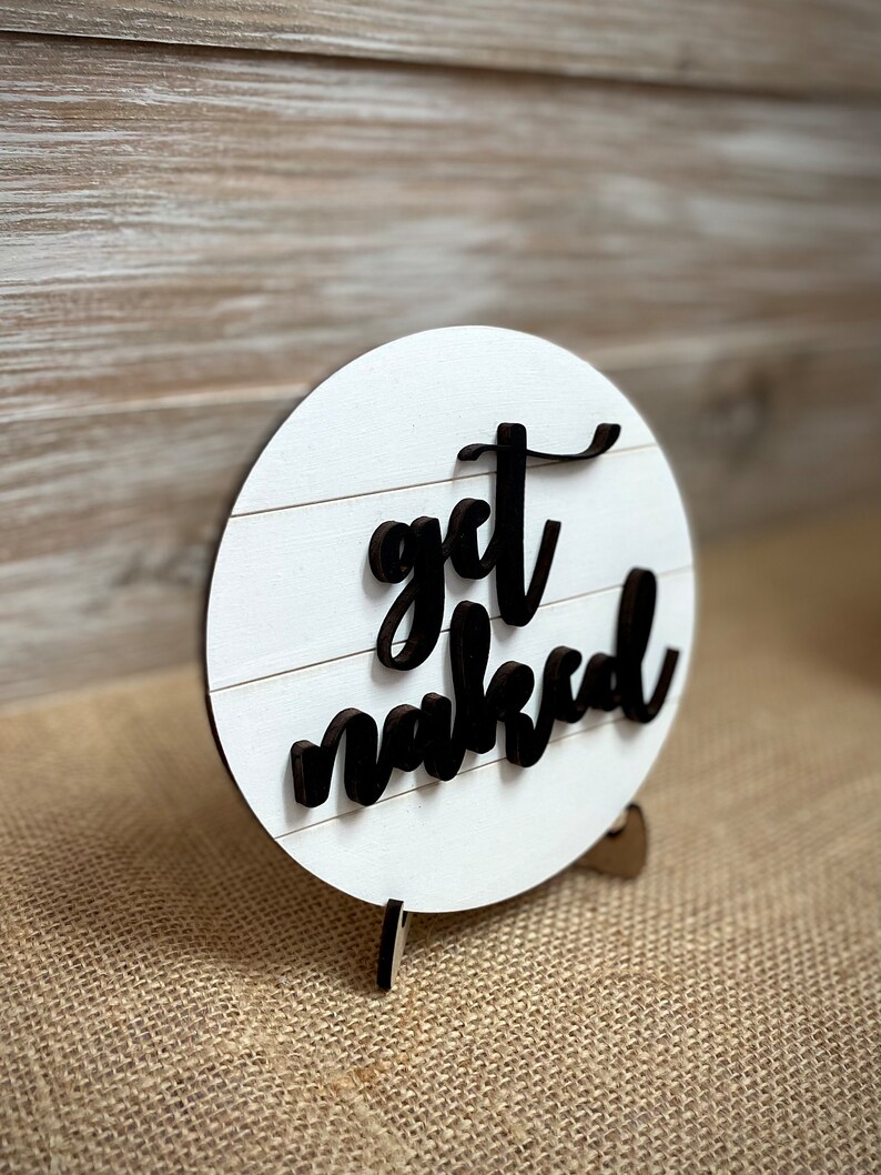 Bathroom Mini Round Faux Shiplap Signs - Funny Bathroom Tray Decor ...