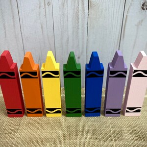 Wood Crayons - Back to School Tiered Tray - Classroom Decor - Rainbow ...