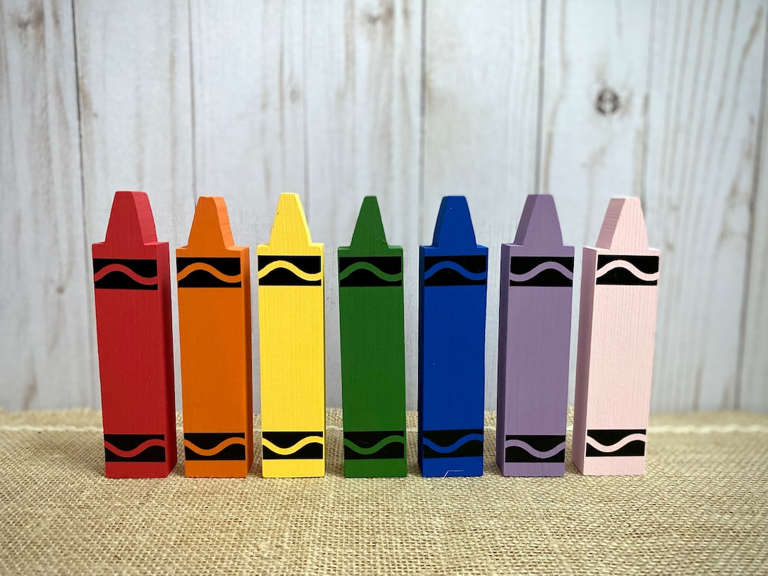 Wood Crayons - Back to School Tiered Tray - Classroom Decor - Rainbow ...