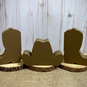 Chunky Wood Cowboy Boots - Wooden Boot Decor - Southern Country ...