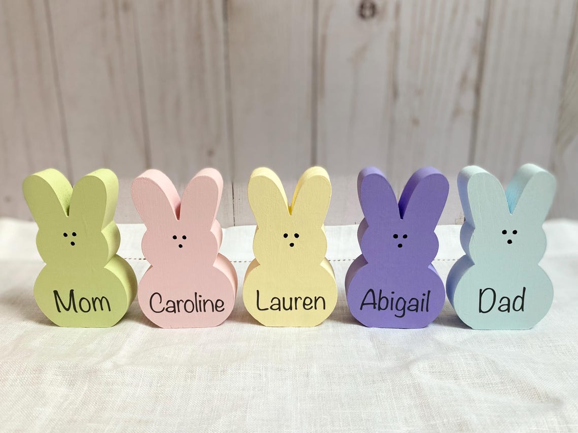 Personalized Wood Peeps - Custom Easter Decor - Wooden Easter Peep ...