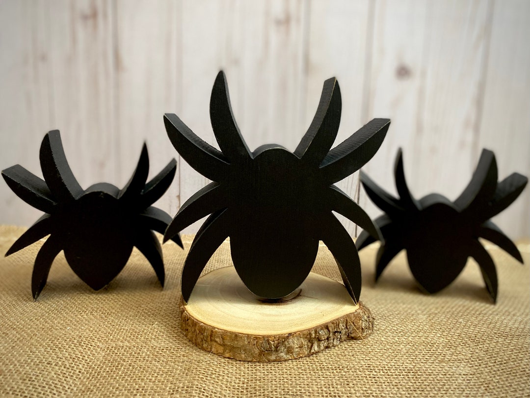 Chunky Wood Spider - Halloween Wooden Spider - Halloween Tiered Tray ...