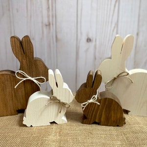 Chunky Wood Bunny Wooden Easter Bunnies Rustic Farmhouse Easter Decor ...