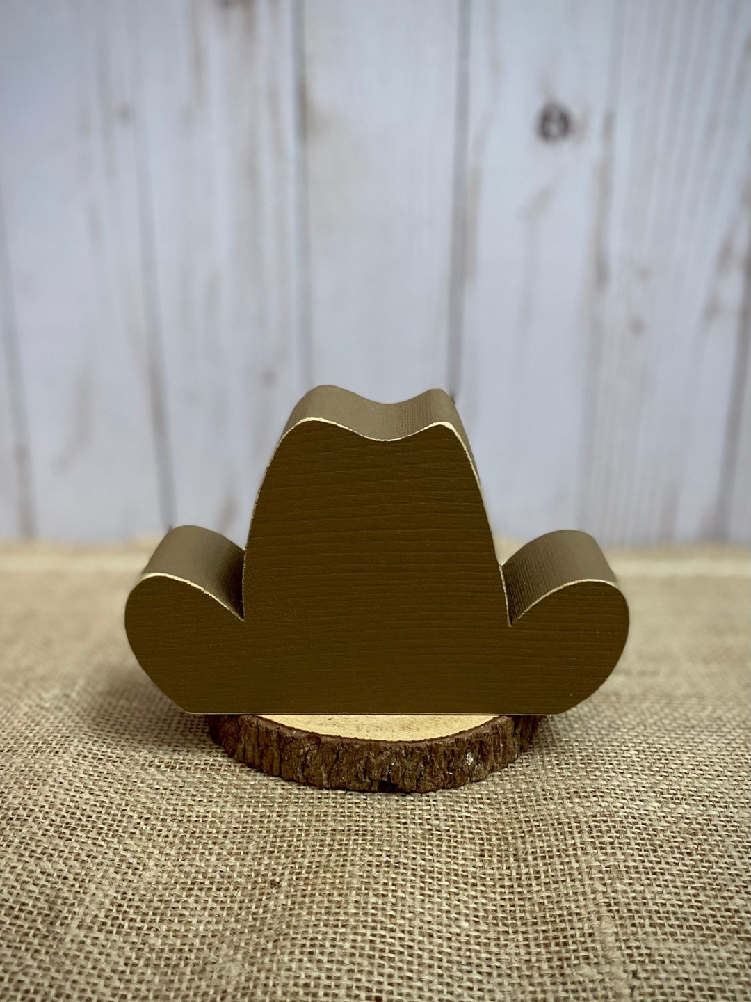 Chunky Wood Cowboy Hat - Wooden Hat Decor - Southern Country Farmhouse ...
