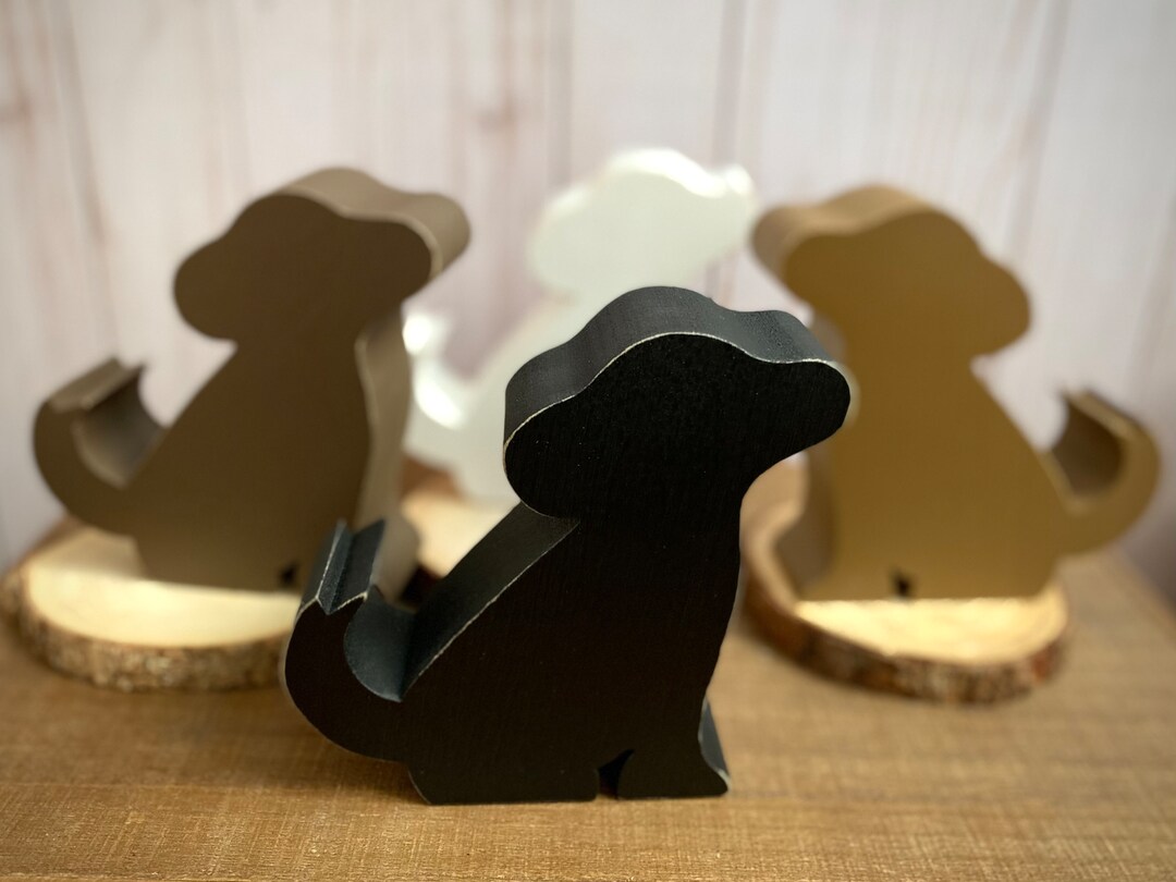 Chunky Wood Dog - Wooden Dog Themed Tiered Tray Decor - Dog Lovers Home ...