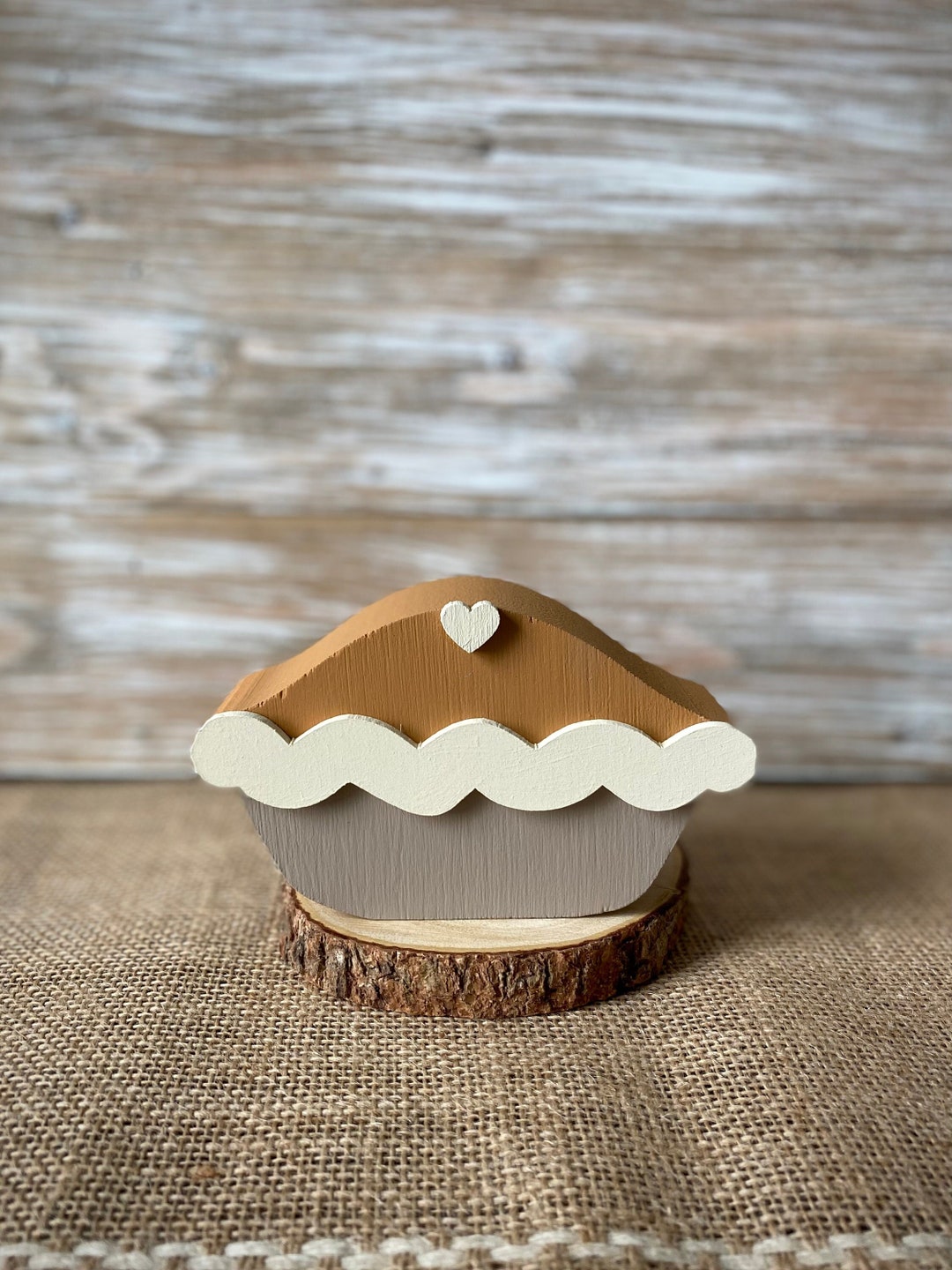 Pumpkin Pie Chunky Wood Shape - Thanksgiving Tiered Tray Decor - Fall ...