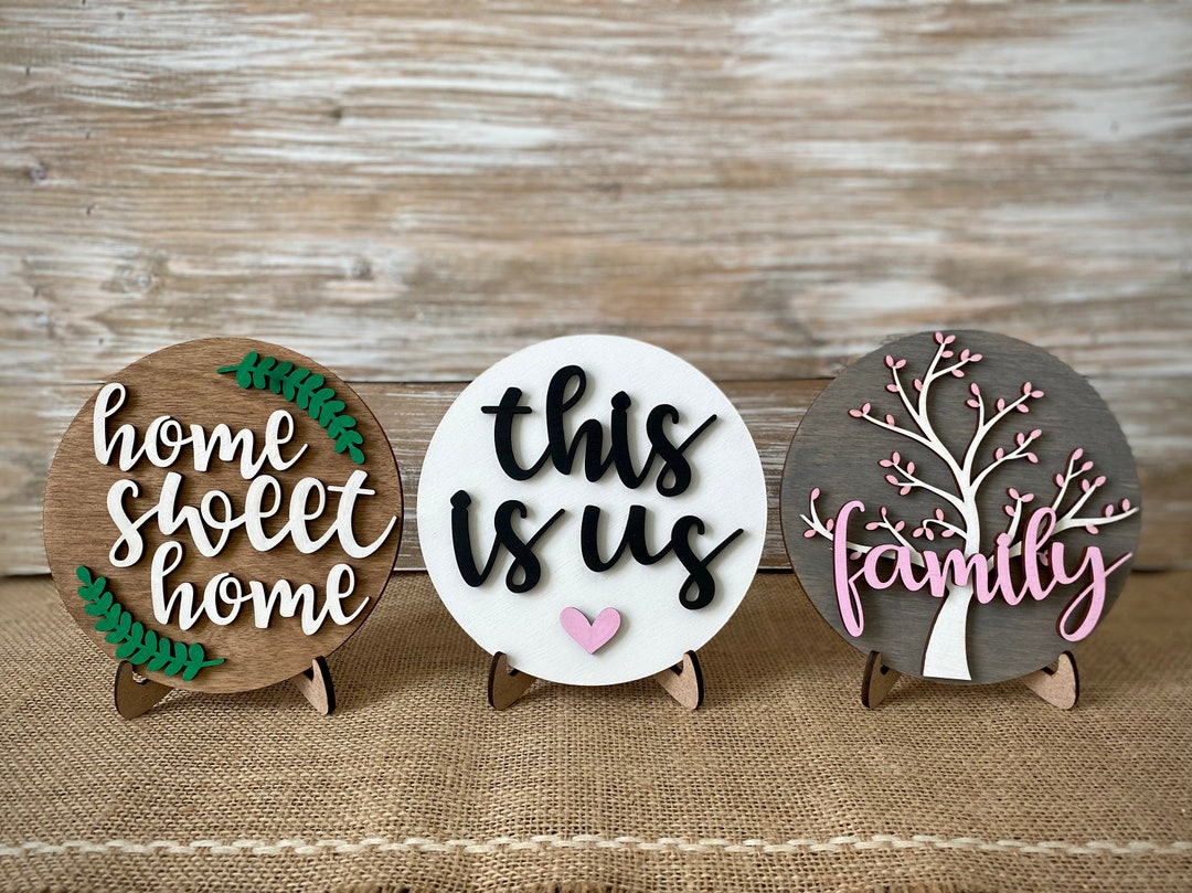 Home & Family Mini Round Signs - This is Us Tiered Tray - Home Sweet ...