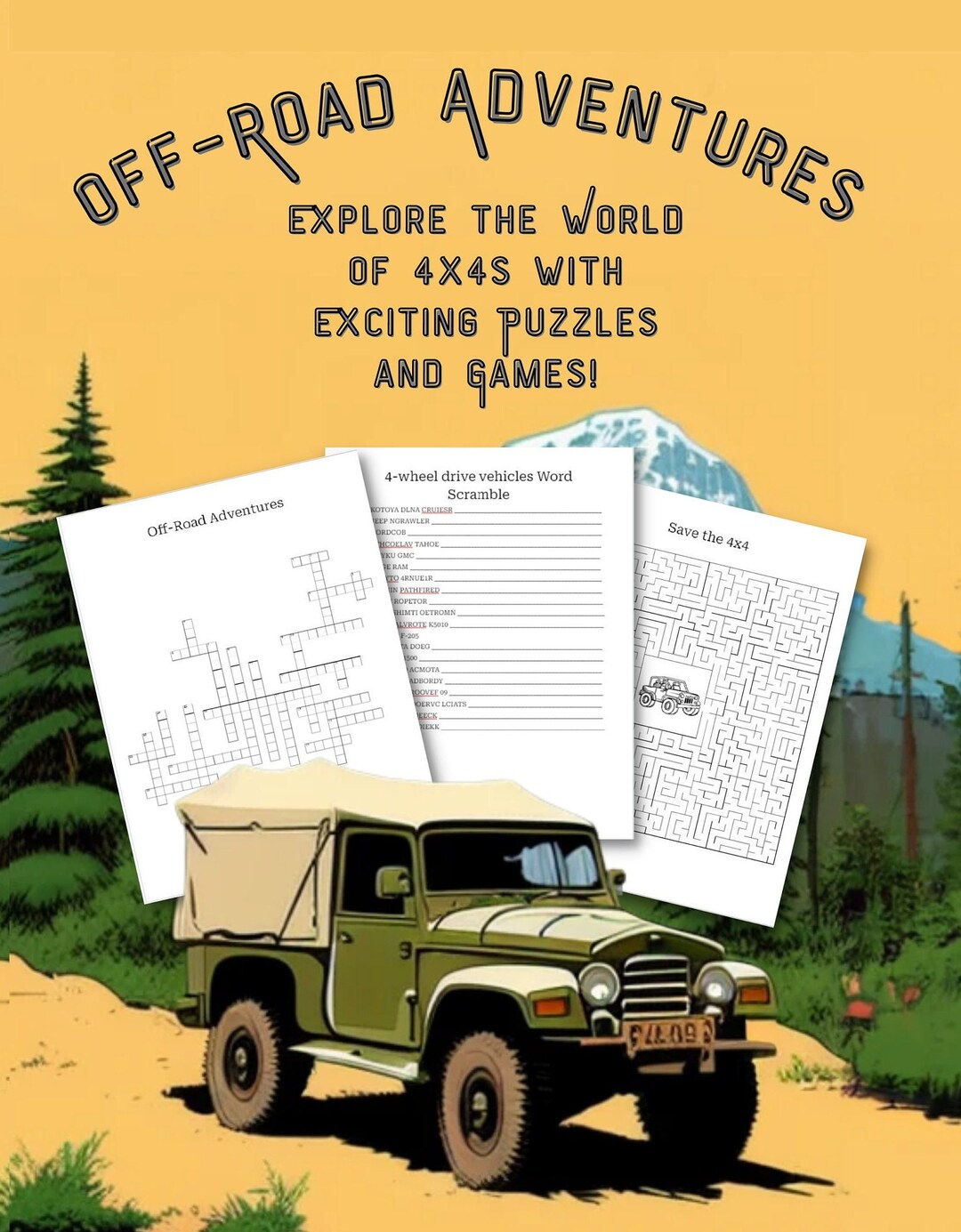 Off-road Adventures Puzzle Book: A Thrilling Brain Teaser for Jeep and ...
