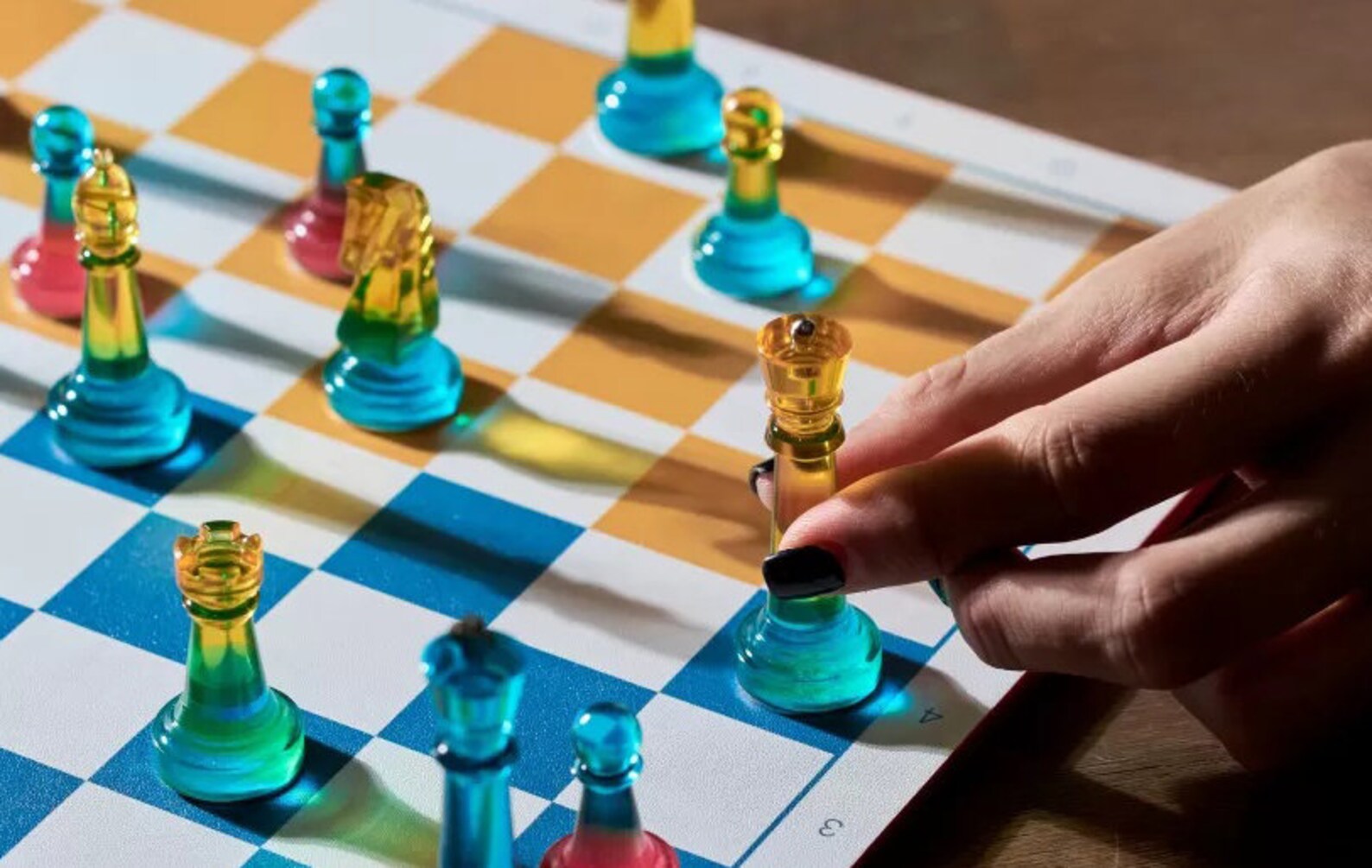 Resin Chess Set | Chess Table From MDF Wood, Leather | Modern Chess Set ...