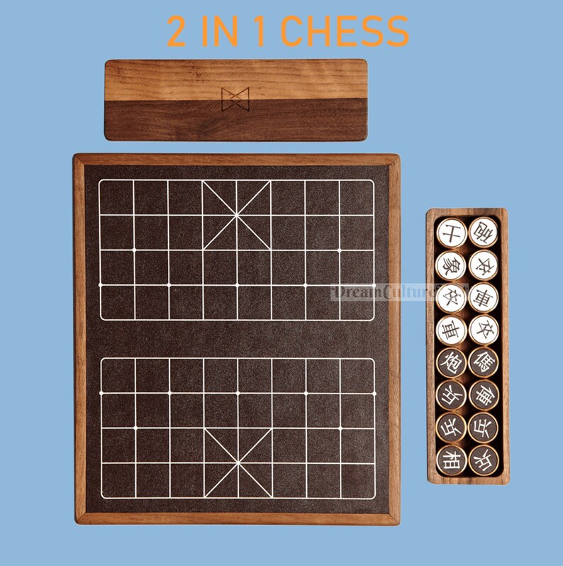 Two in One Chess Set, 2 in 1 Board Games With 32 Chess Pieces Handmade ...