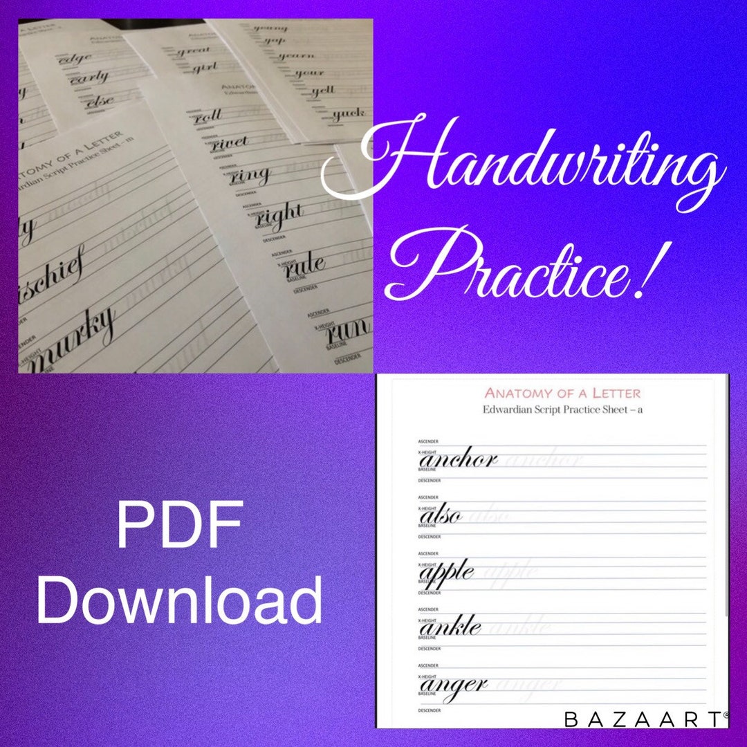 Handwriting Practice Sheets Entire Alphabet Lowercase 36 Pages - Etsy