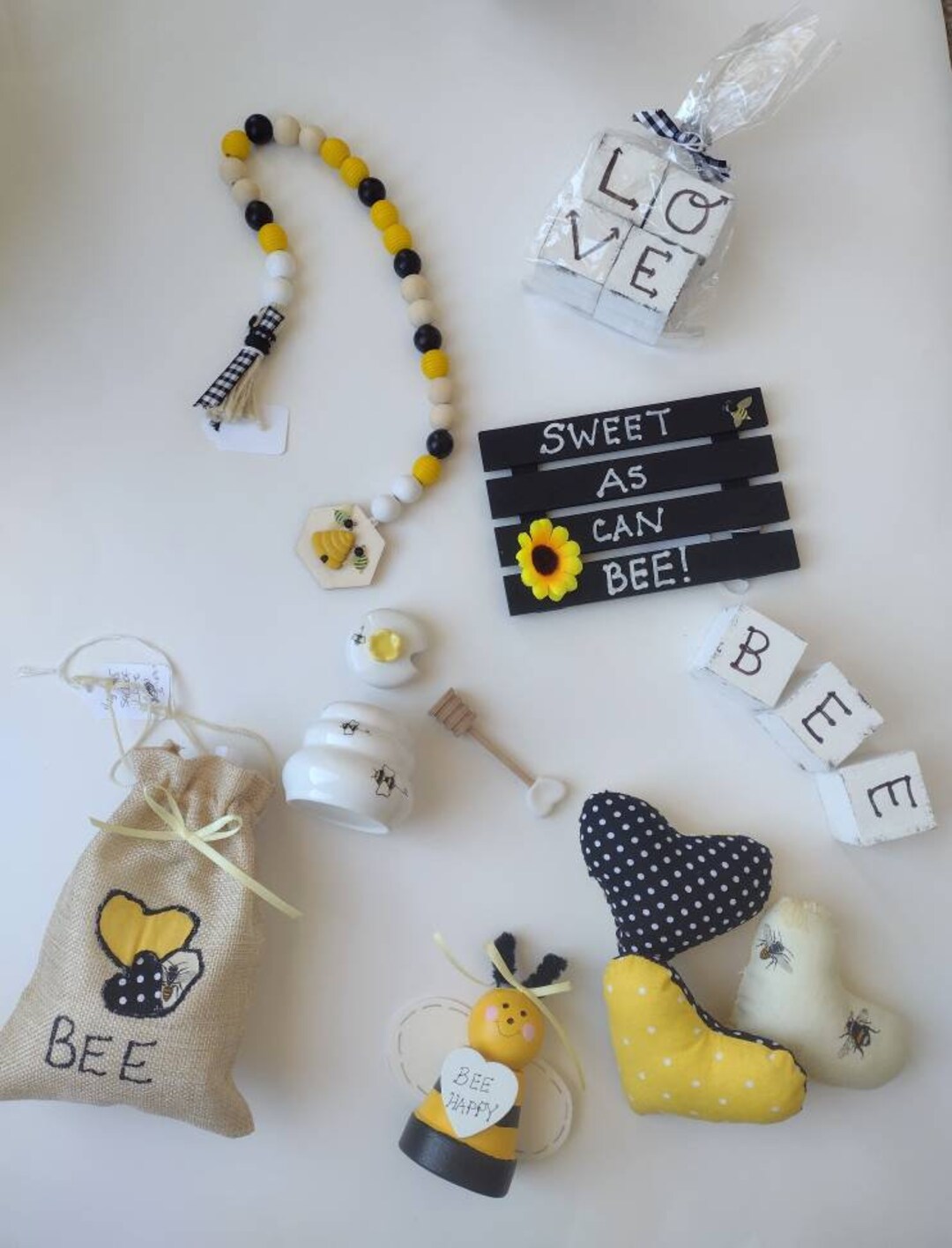 BEE HAPPY for Tiered Tray | BEE Lover | Bee Gifts | Bee Decor | - Etsy