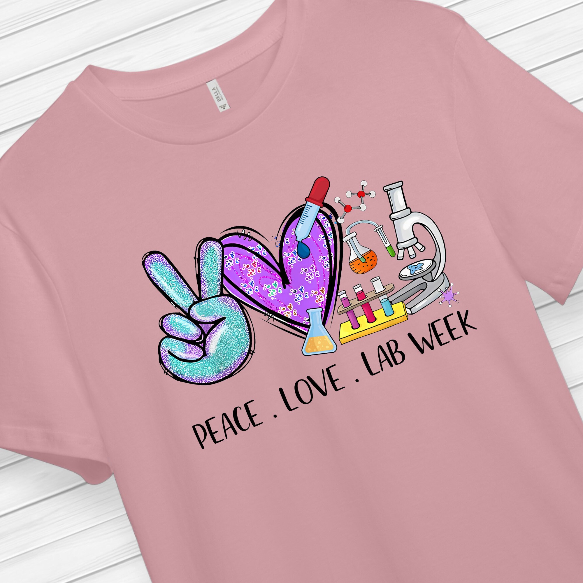 Peace Love Lab Week Shirt, Laboratory Tech, Scientist, Lab Staff Gift ...