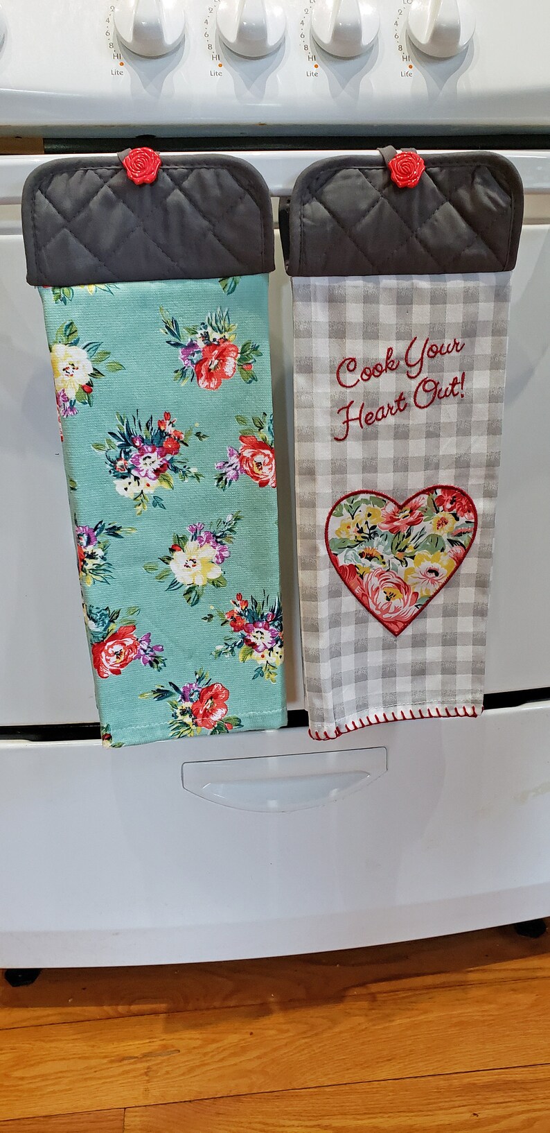 Handmade Decorative Hanging Kitchen Towel Set Pioneer Cook - Etsy