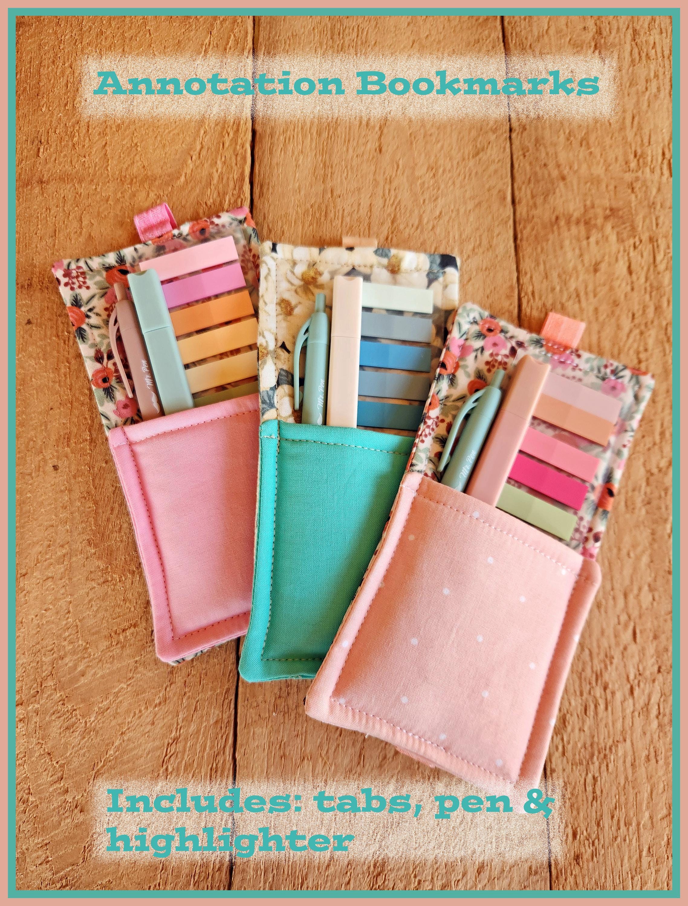 Fabric Annotation Bookmark With Tabs, Highlighter & Pen, Bible Study ...