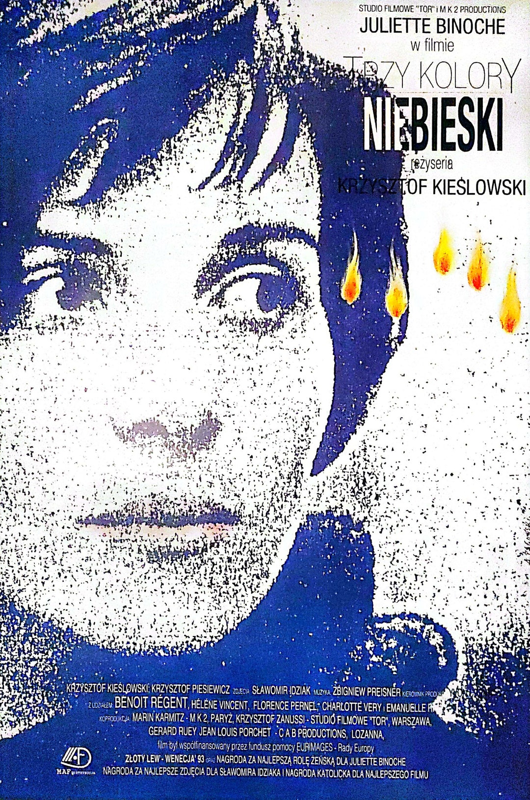 Three Colors: Blue ORIGINAL 1993 Vintage Polish Movie Poster ...