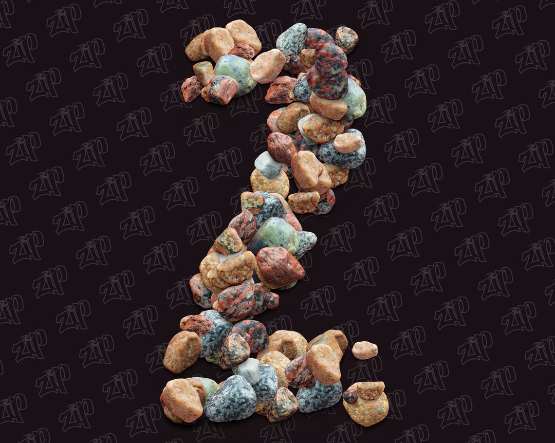 Stone Alphabet Font With Numbers, Rock,pebble Alphabet Clip Art ...