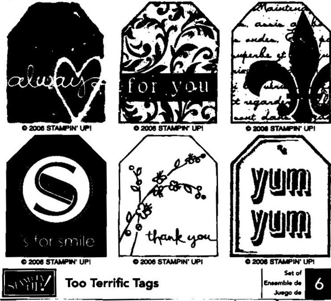 Too Terrific Tags Set of 6 - Etsy