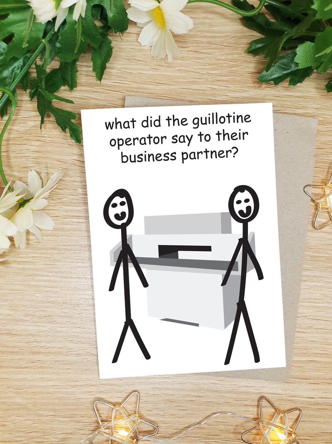 Guillotine Operator Pun Cut You A DL Funny A6 Greeting Card - Etsy UK