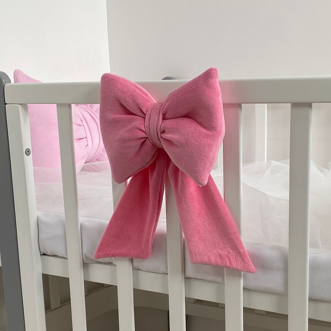 Cotton Nursery Crib Bow, Baby Girl Decor, Door Bow - Etsy