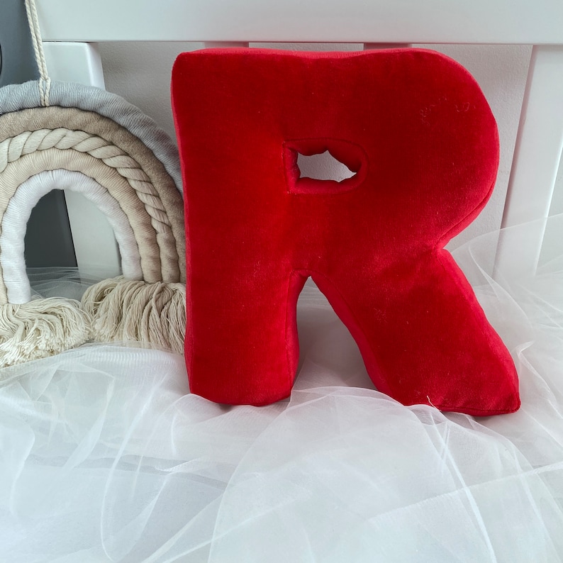 Pink Velour Letter Pillow: Personalized Monogram Nursery Decor, Mr. and ...
