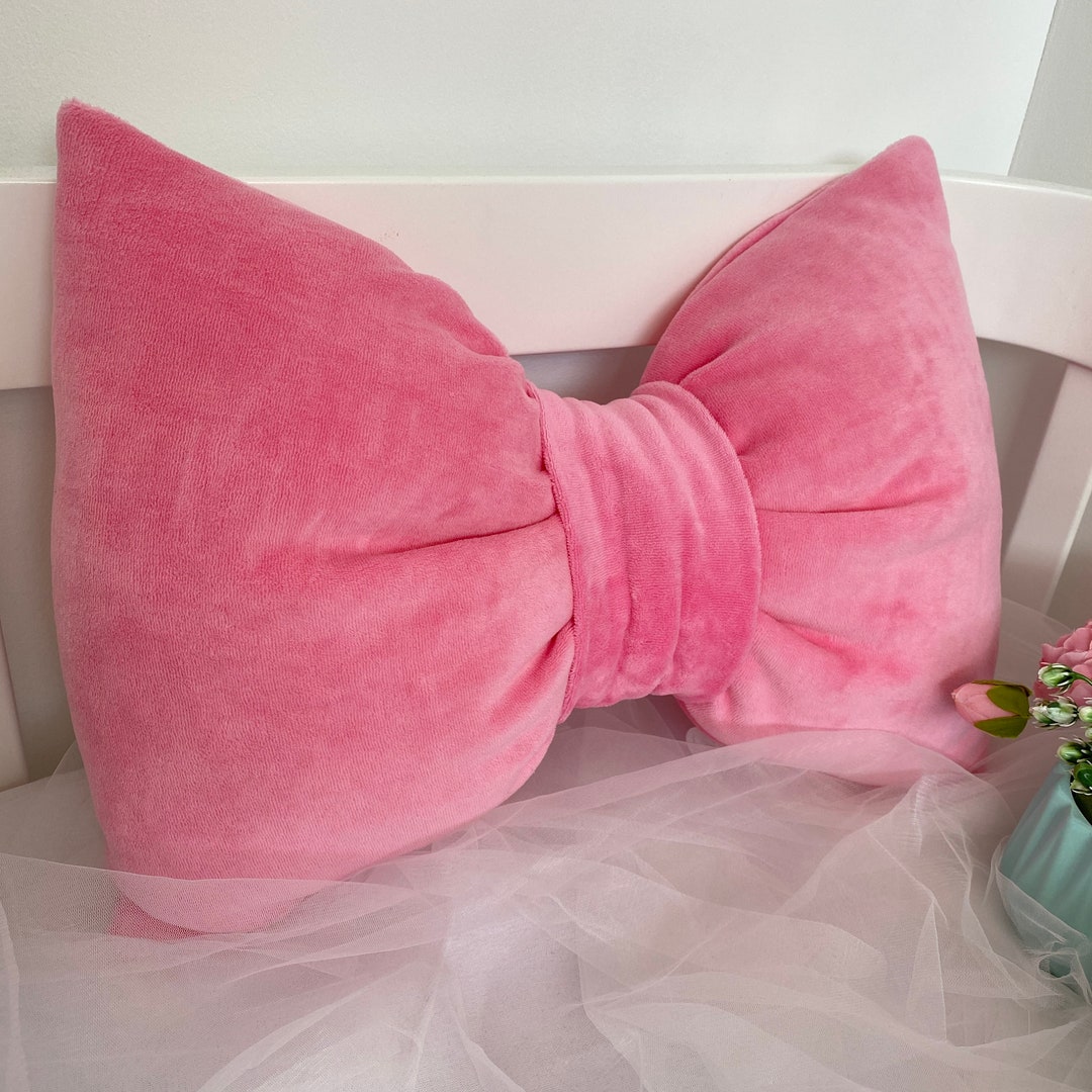 Pink Bow Pillow: Cotton Velvet Coquette Accent Pillow - Etsy