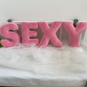 Pink Velour Letter Pillow: Custom Monogram Initial Cushion - Etsy