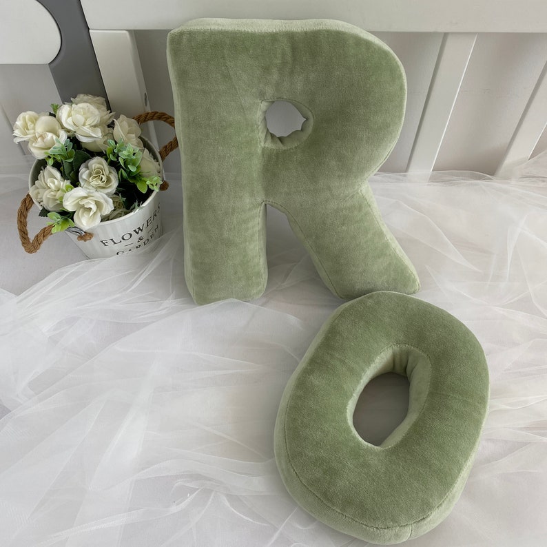 Pink Velour Letter Pillow: Personalized Monogram Nursery Decor, Mr. and ...