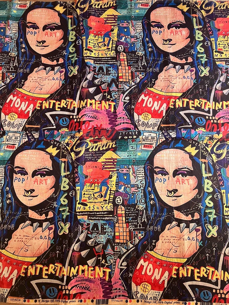 Mona Lisa Pop Art Fabric - Etsy