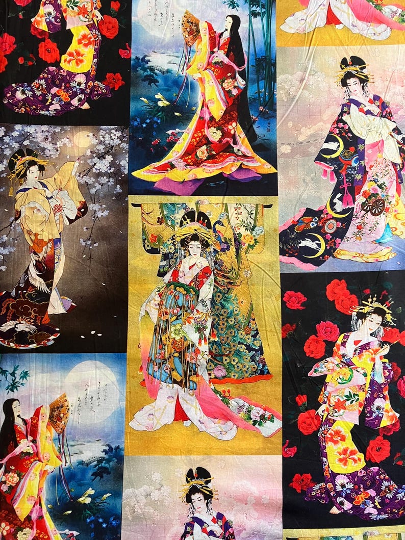 Geisha Cotton Fabric - Etsy