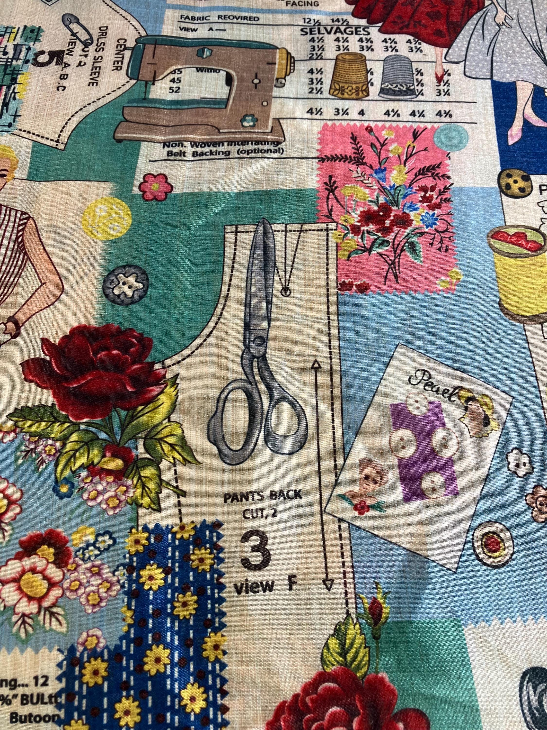Sewing Print Fabric - Etsy