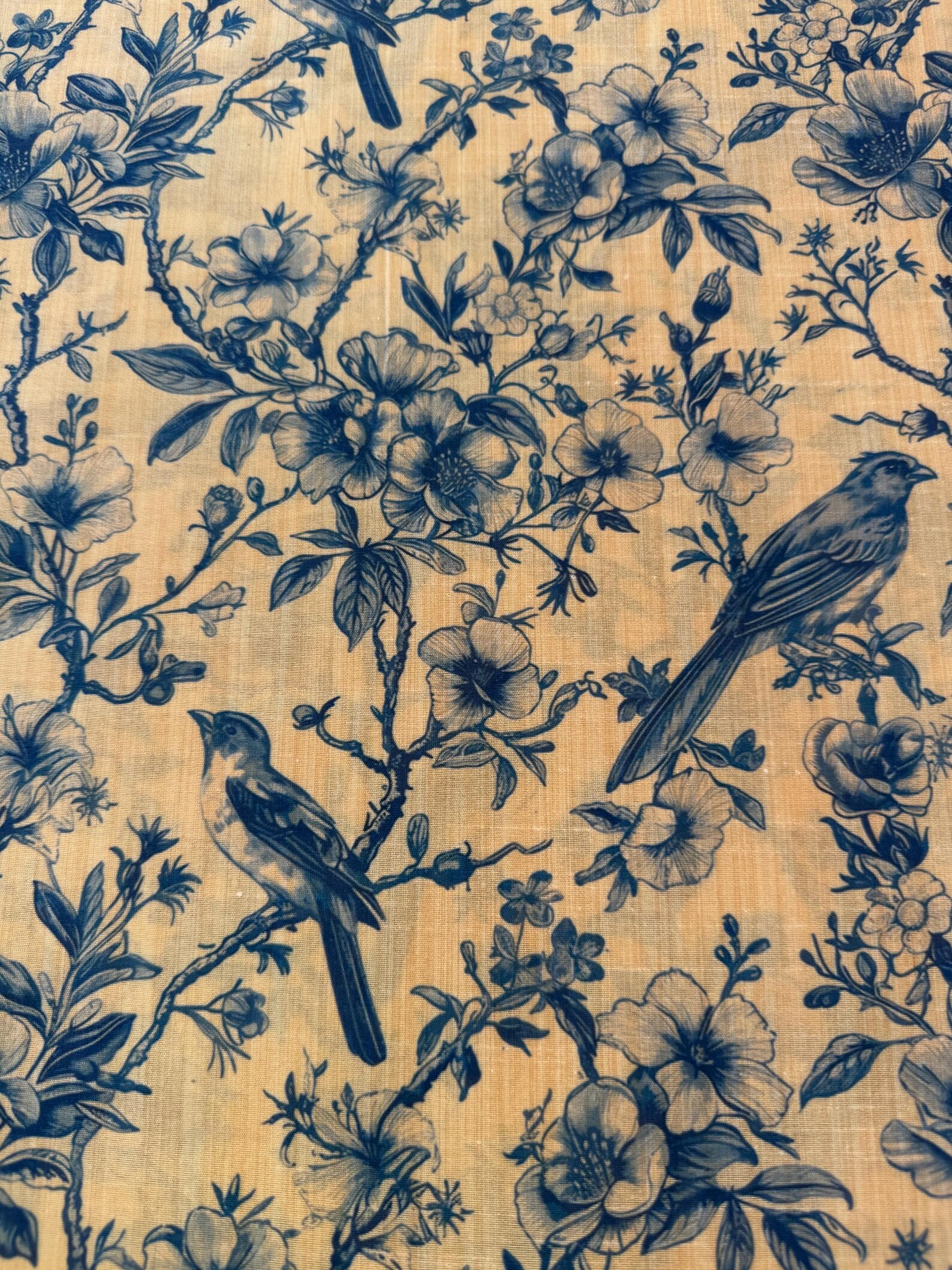 Blue Birds Fabric - Etsy