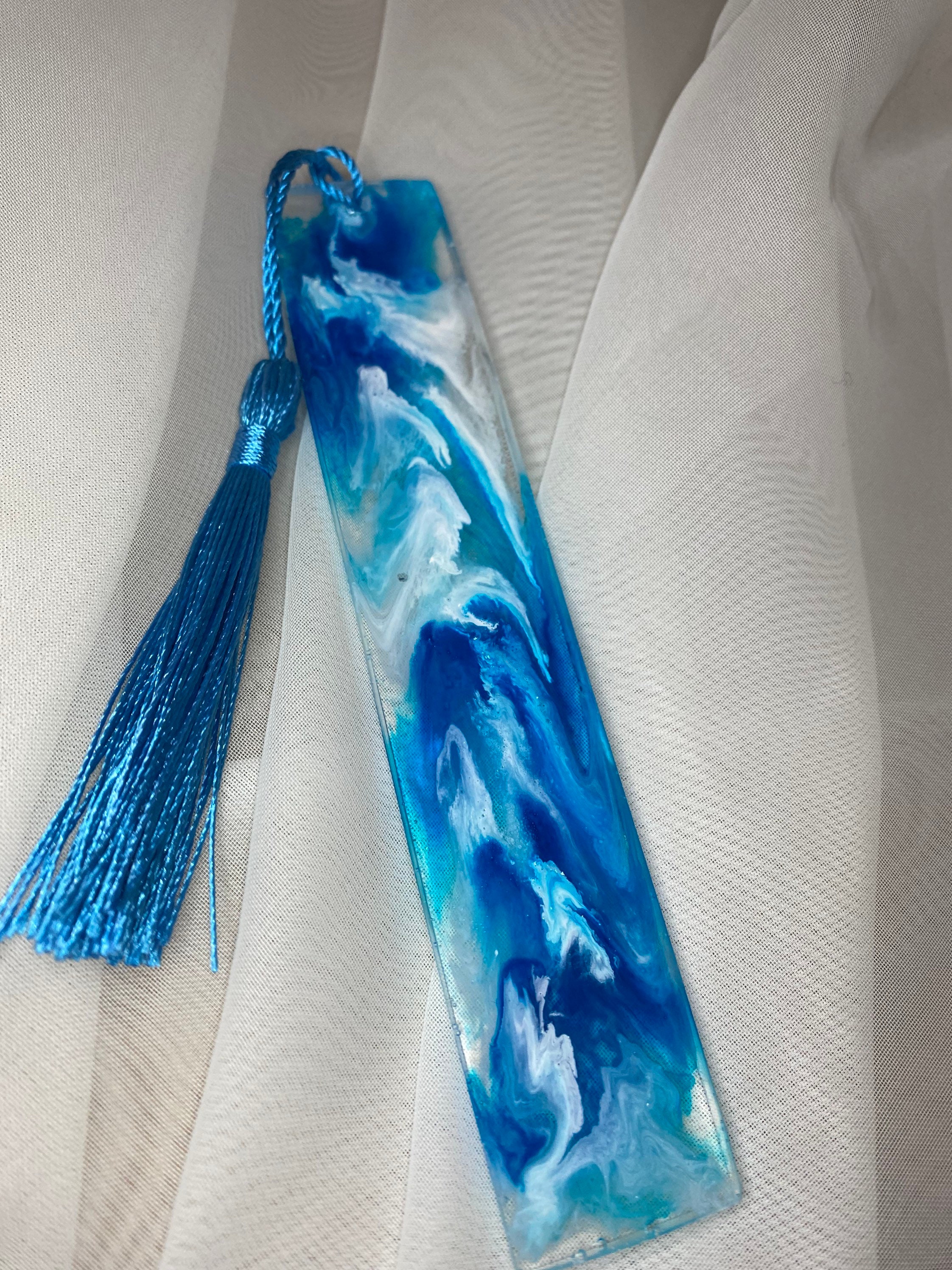 Resin marble effect bookmark | Etsy