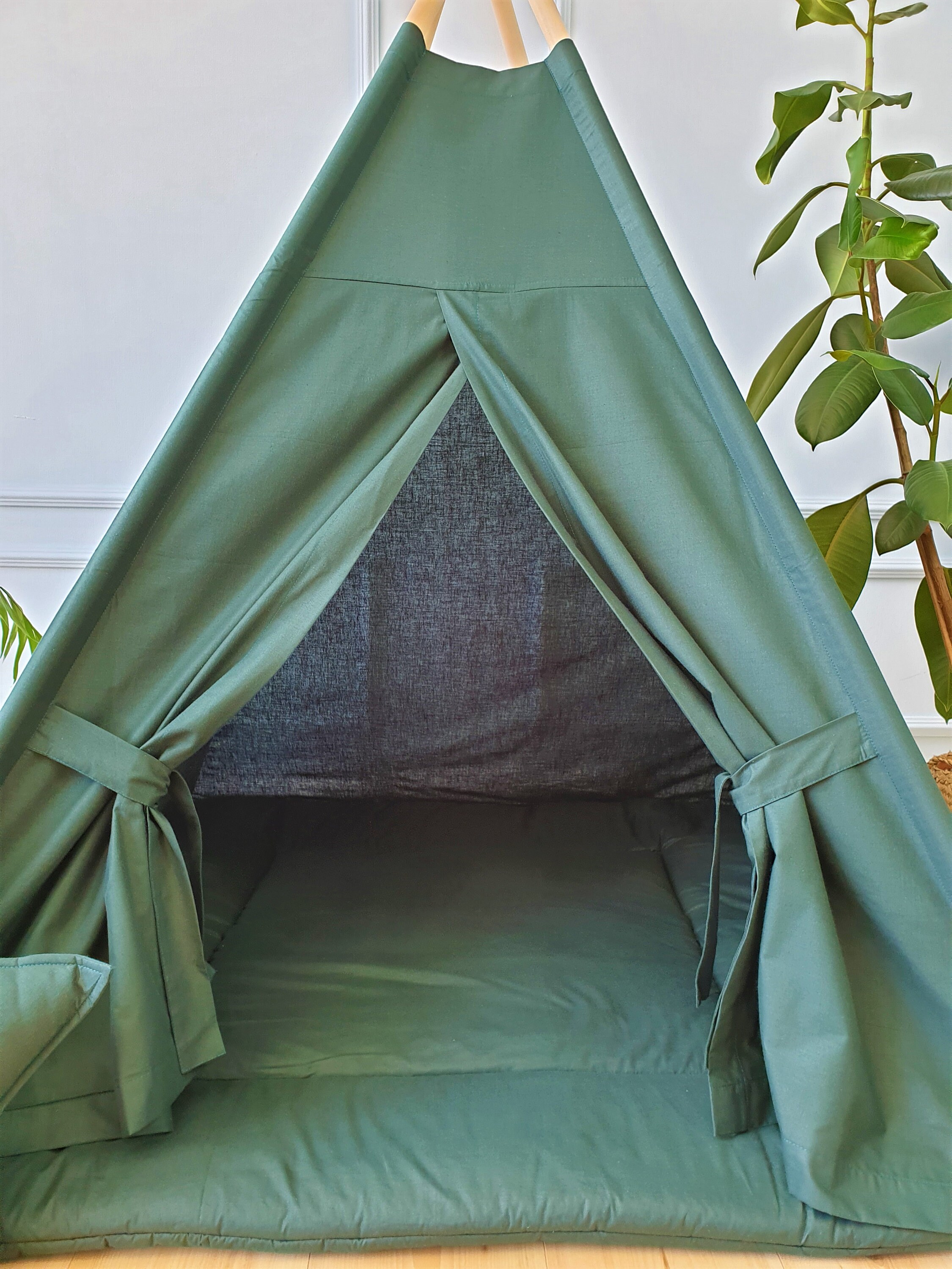 Teepee Dark Green Play Tent Teepee for Kids Wigwam - Etsy UK
