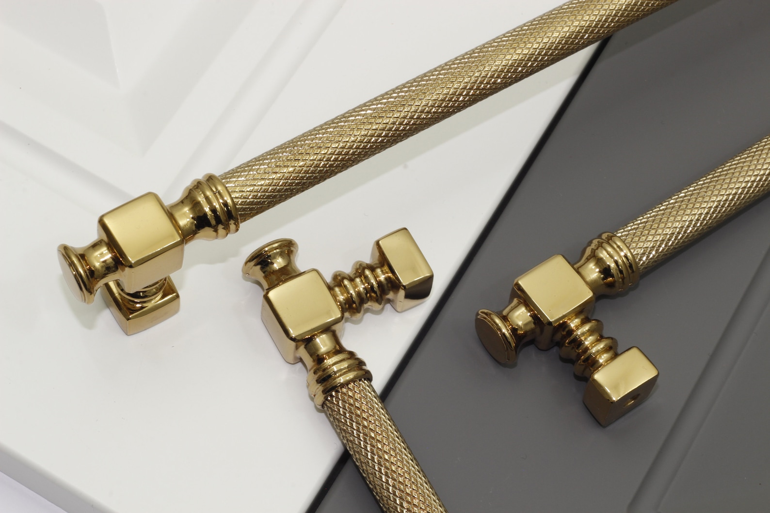 Gold Knurled T-bar Solid Cabinet Handle, Premium and Elegant Kitchen ...