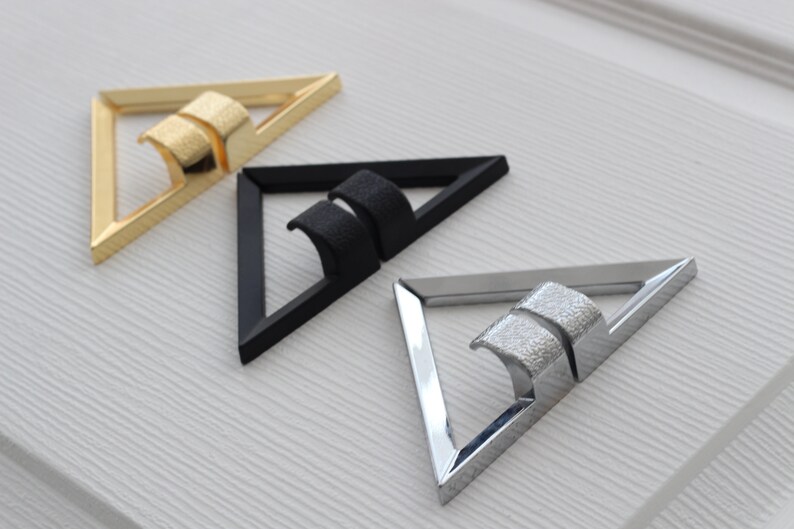 Gold Triangle Cabinet Pulls, Brushed Brass Drawer Pulls, Modern Dresser ...