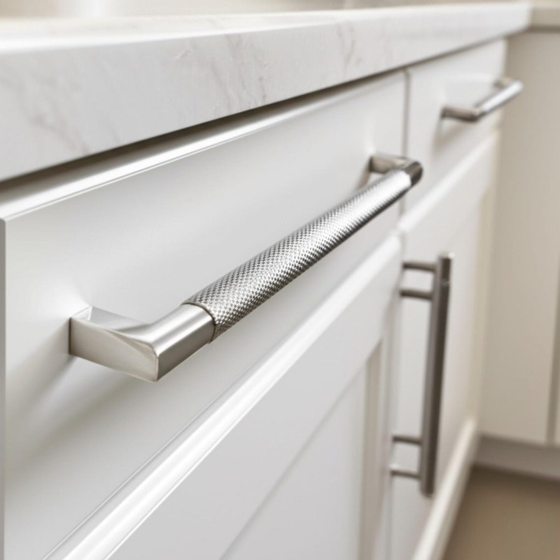 Chrome Antique Brass Knurling Kitchen Cabinet Handles, Modern Furniture ...