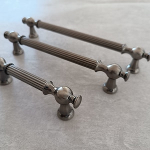 Antique Nickel Cabinet Handle, Unique Smoked Wardrobe Handles, Knobs ...
