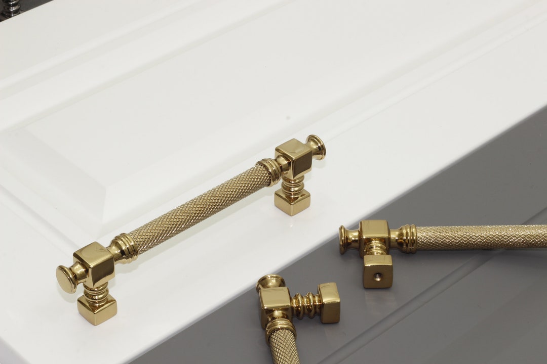Gold Knurled T-bar Solid Cabinet Handle Premium and Elegant - Etsy