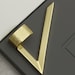 Gold Triangle Cabinet Pulls, Brushed Brass Drawer Pulls, Modern Dresser ...