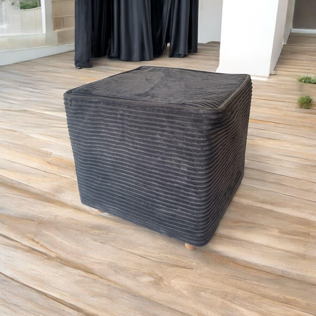 Corduroy Ottoman Cover, Ottoman Cover, Footstool Cover, Small Ottoman, Ottoman Slip Cover ...