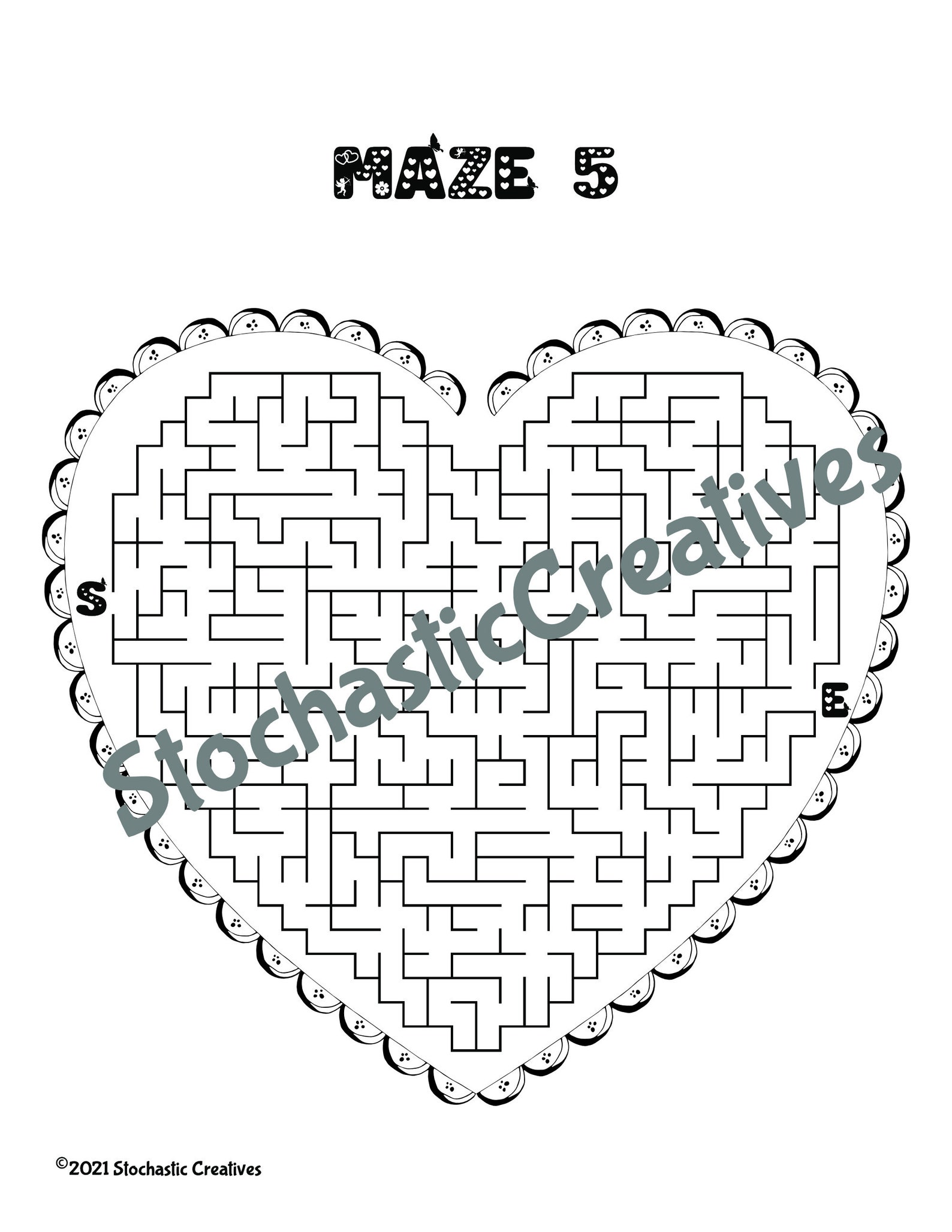 Valentine's Day Easy Heart Mazes - Etsy