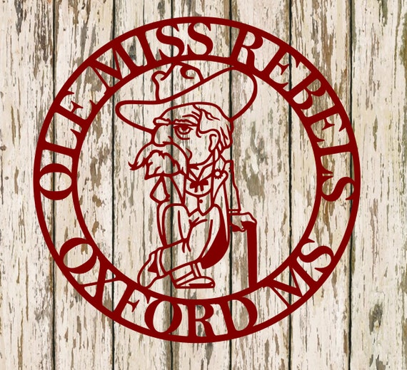 Vintage Ole Miss Rebels Colonel Reb Metal Art Sign | Etsy