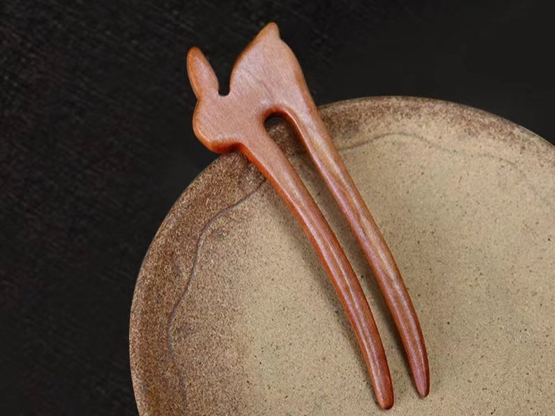 Adorable Rabbit With Wooden Hairpin,gift for Girls - Etsy